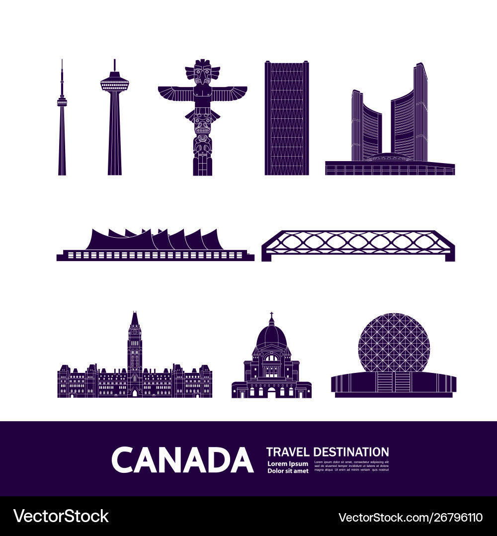 Canada travel destination Royalty Free Vector Image