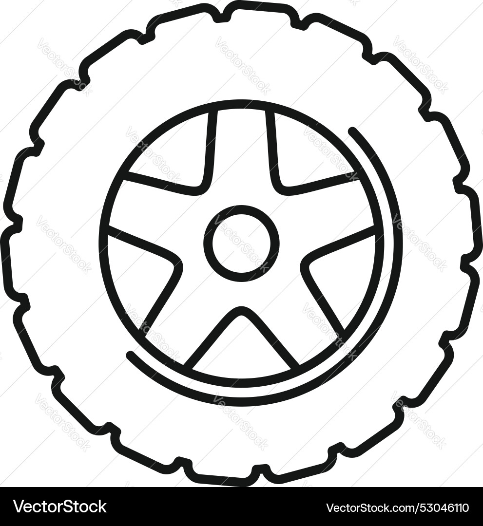 Car wheel with tire presenting modern rim design Vector Image