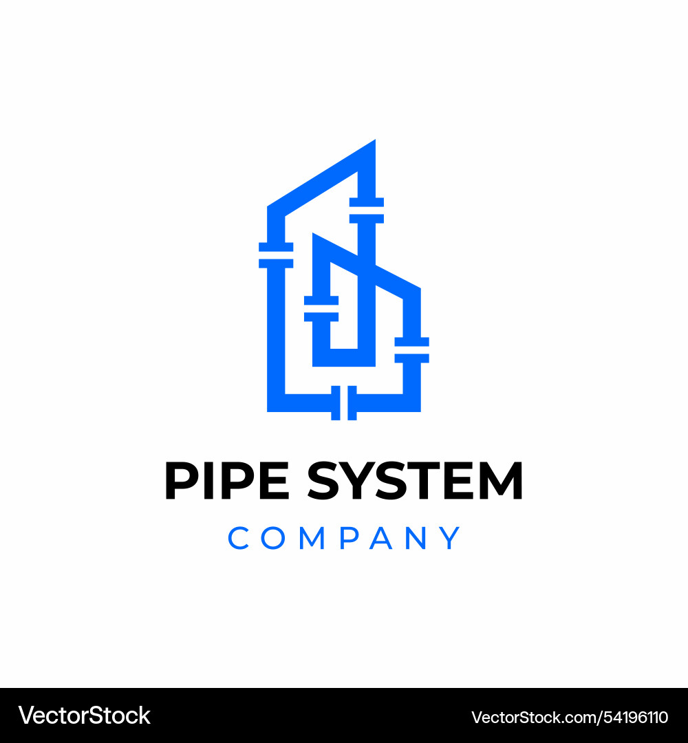 Construction building pipeline logo Royalty Free Vector