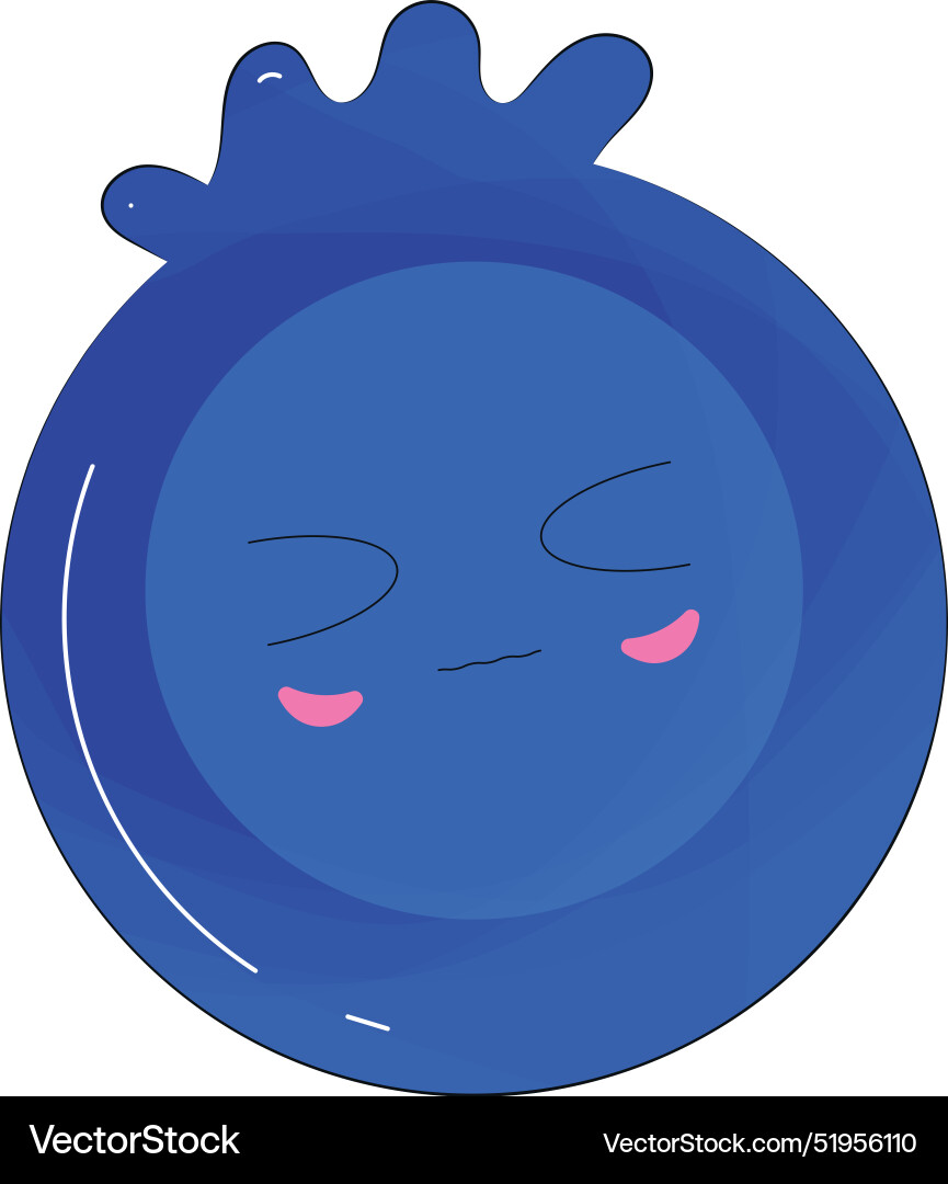 Cute blueberry character cartoon Royalty Free Vector Image