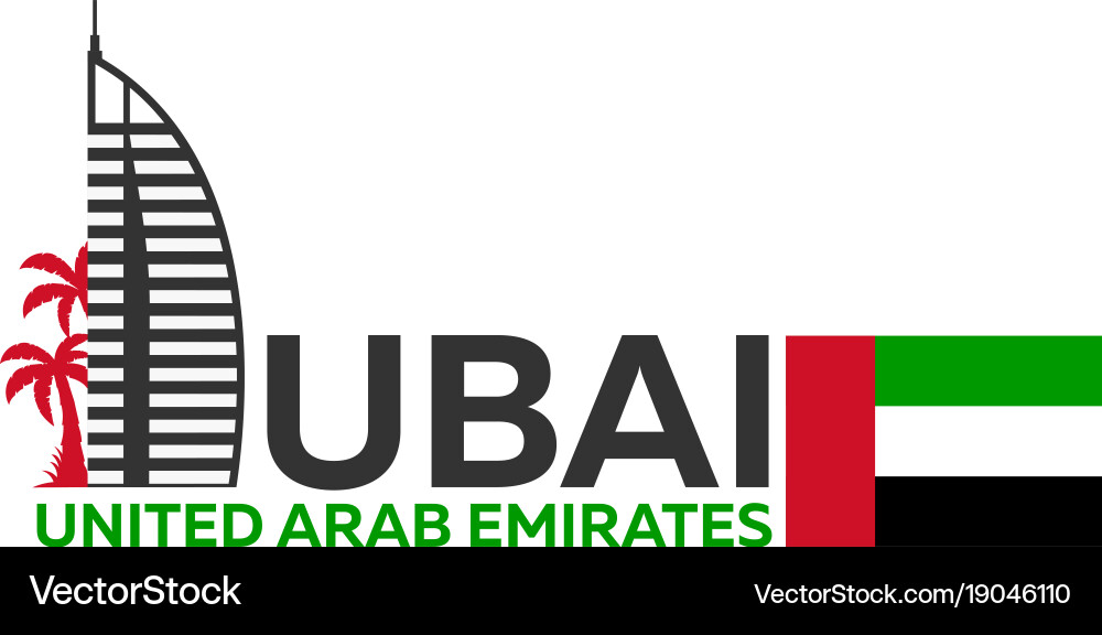 Dubai logo uae united arab emirates Royalty Free Vector
