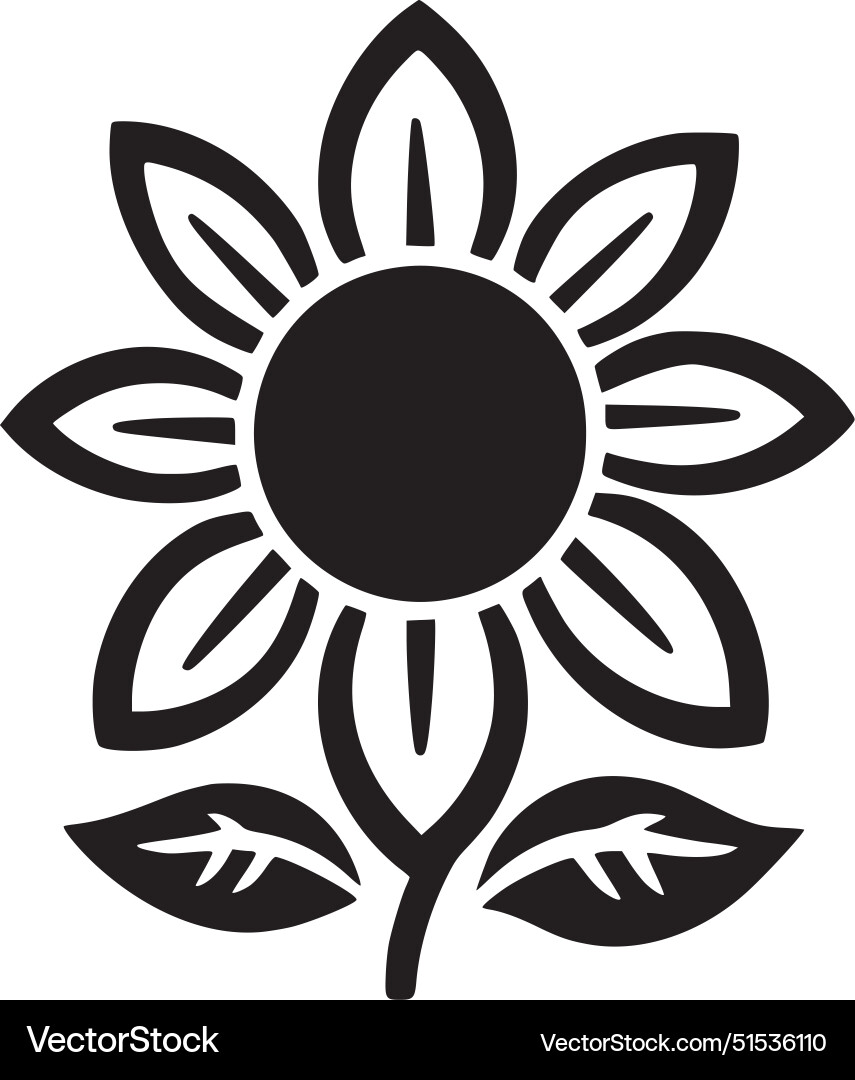 Flower - black and white isolated icon Royalty Free Vector