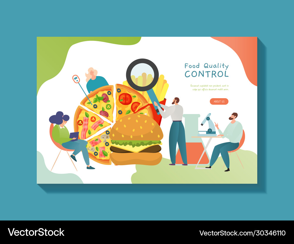 Food control quality cartoon Royalty Free Vector Image