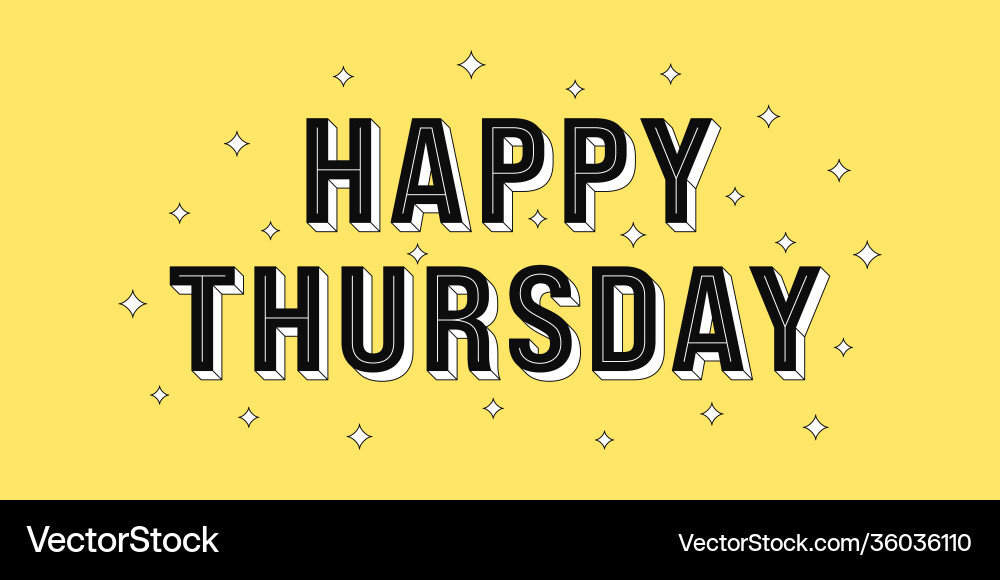 Happy thursday post greeting text Royalty Free Vector Image