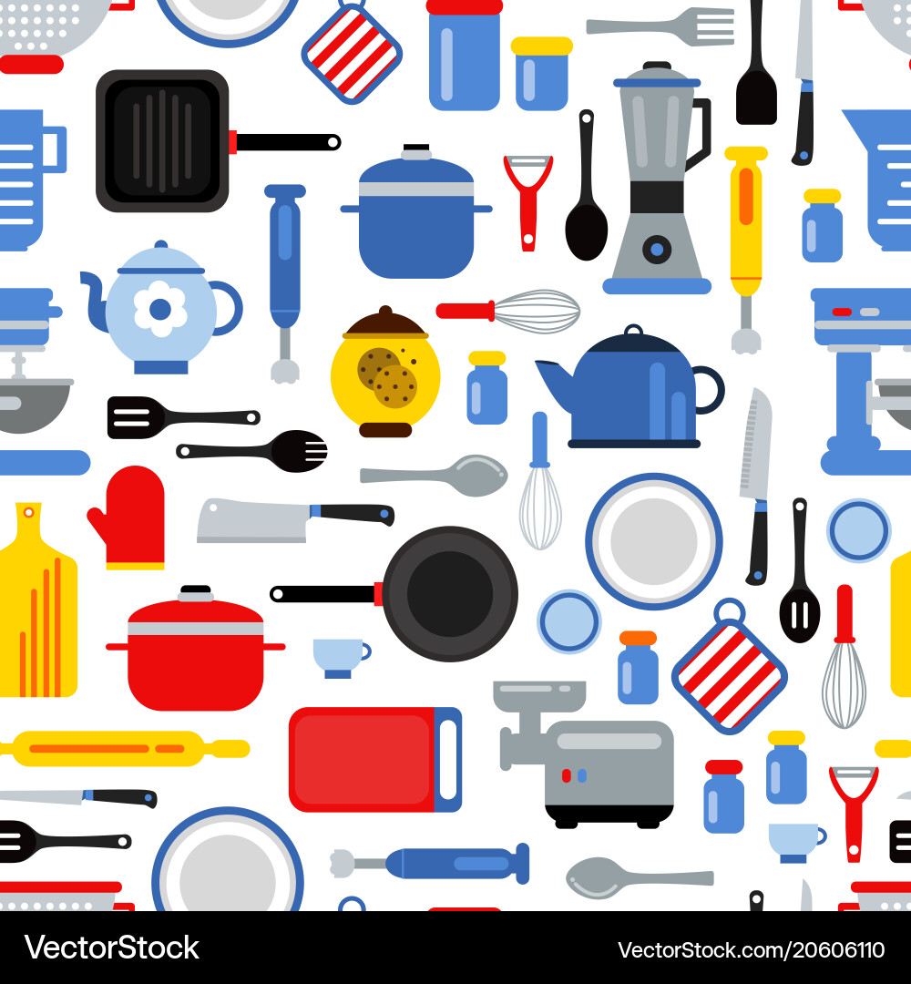 Kitchen Utensil Pattern Royalty Free Vector Image