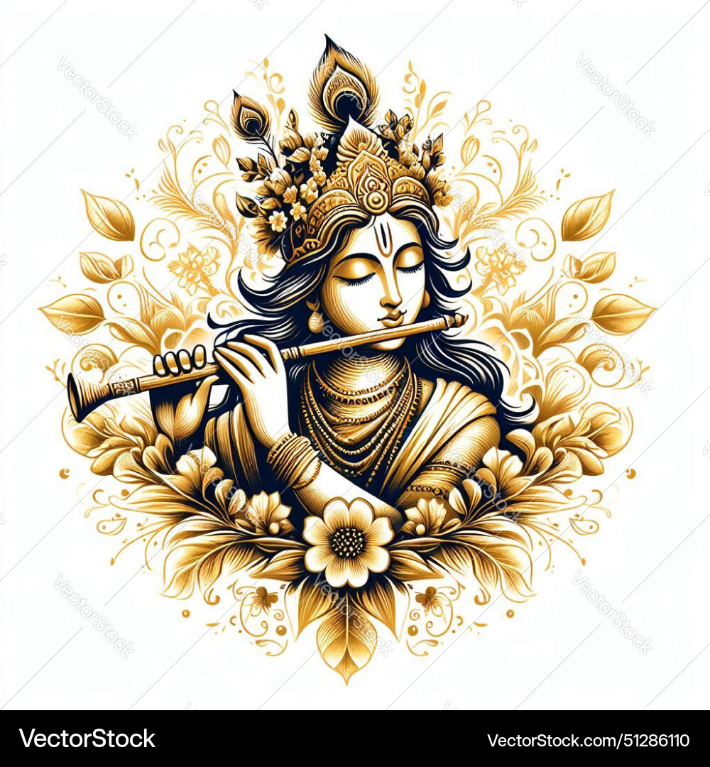Lord krishna logo Royalty Free Vector Image - VectorStock