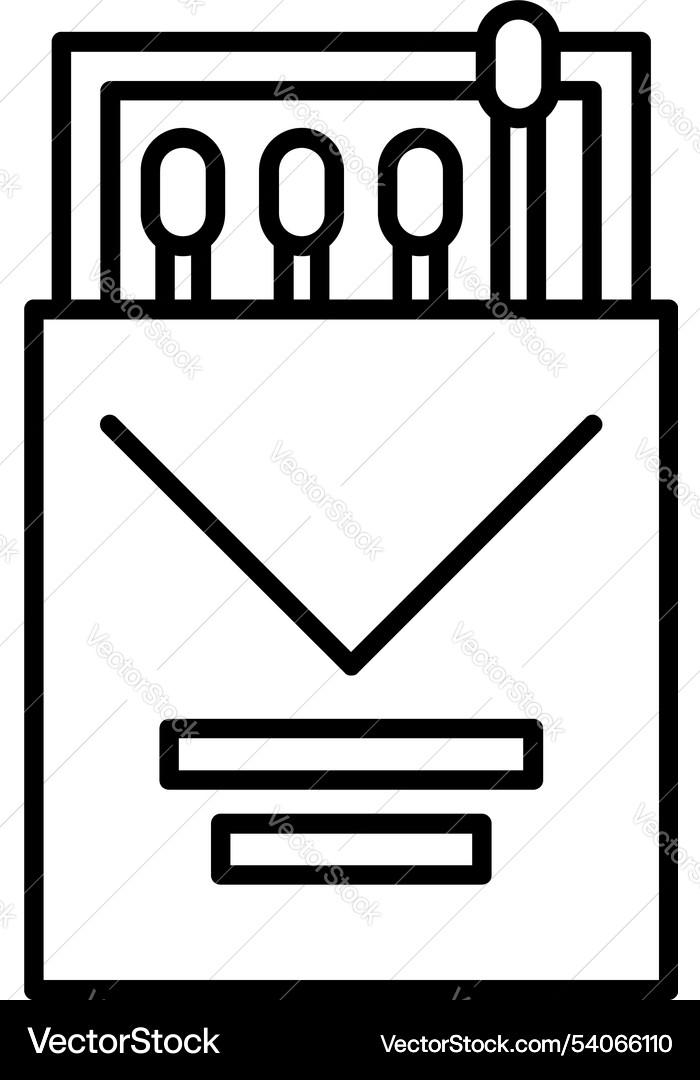 Match box line icon design Royalty Free Vector Image