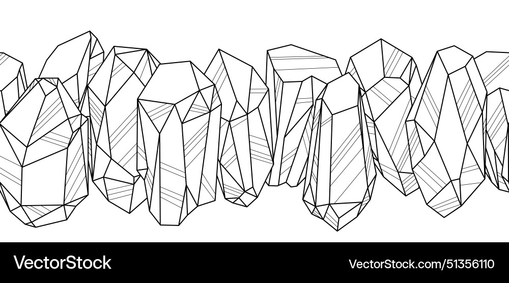Pattern with crystals or minerals jewelry Vector Image