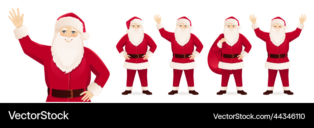 Santa set Royalty Free Vector Image - VectorStock