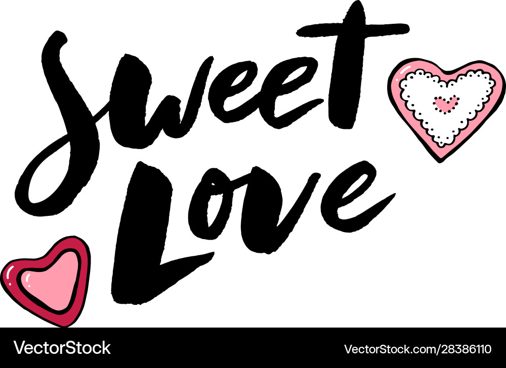 Sweet letter text elements for valentines day Vector Image