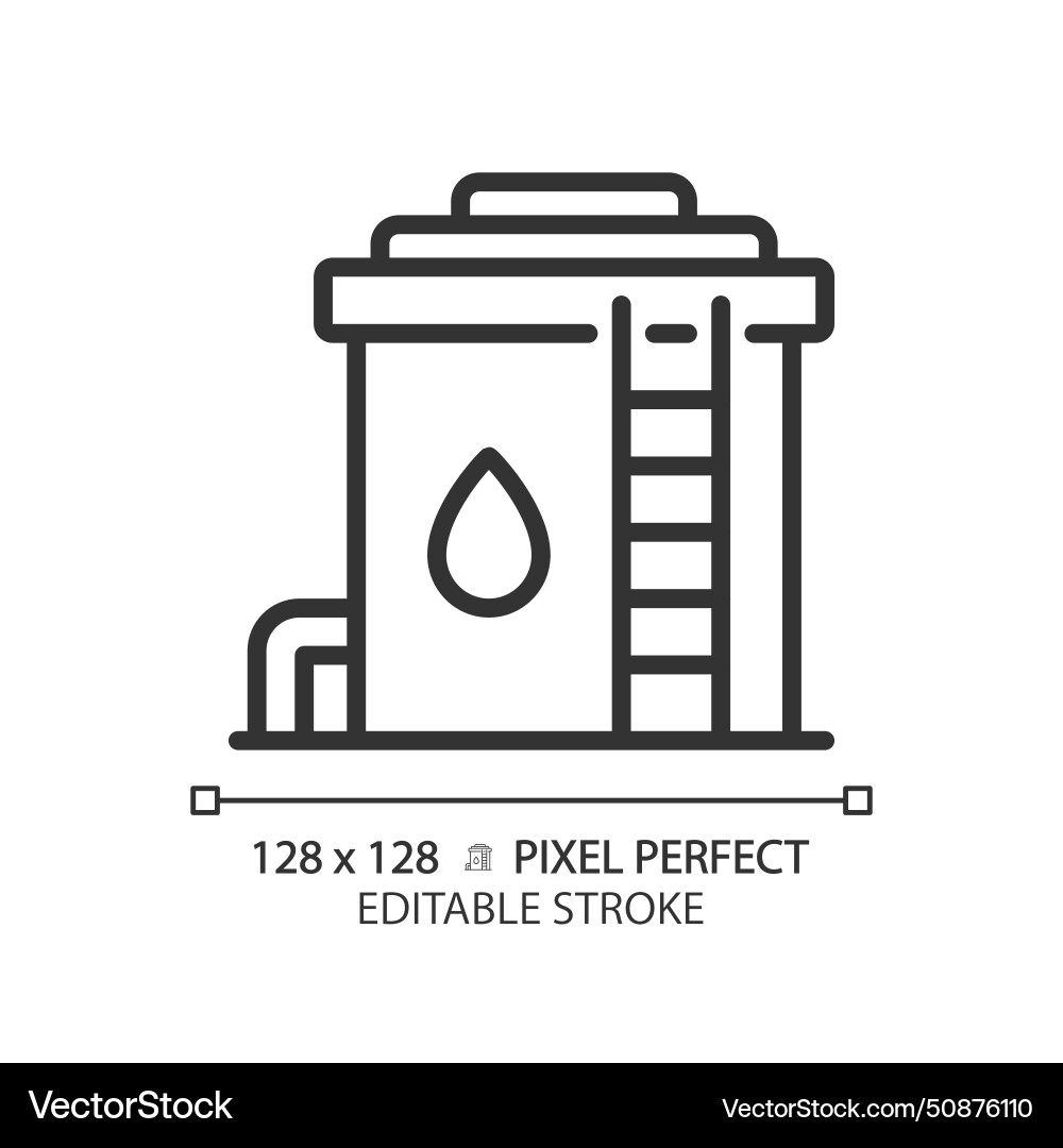 Water reservoir linear icon Royalty Free Vector Image