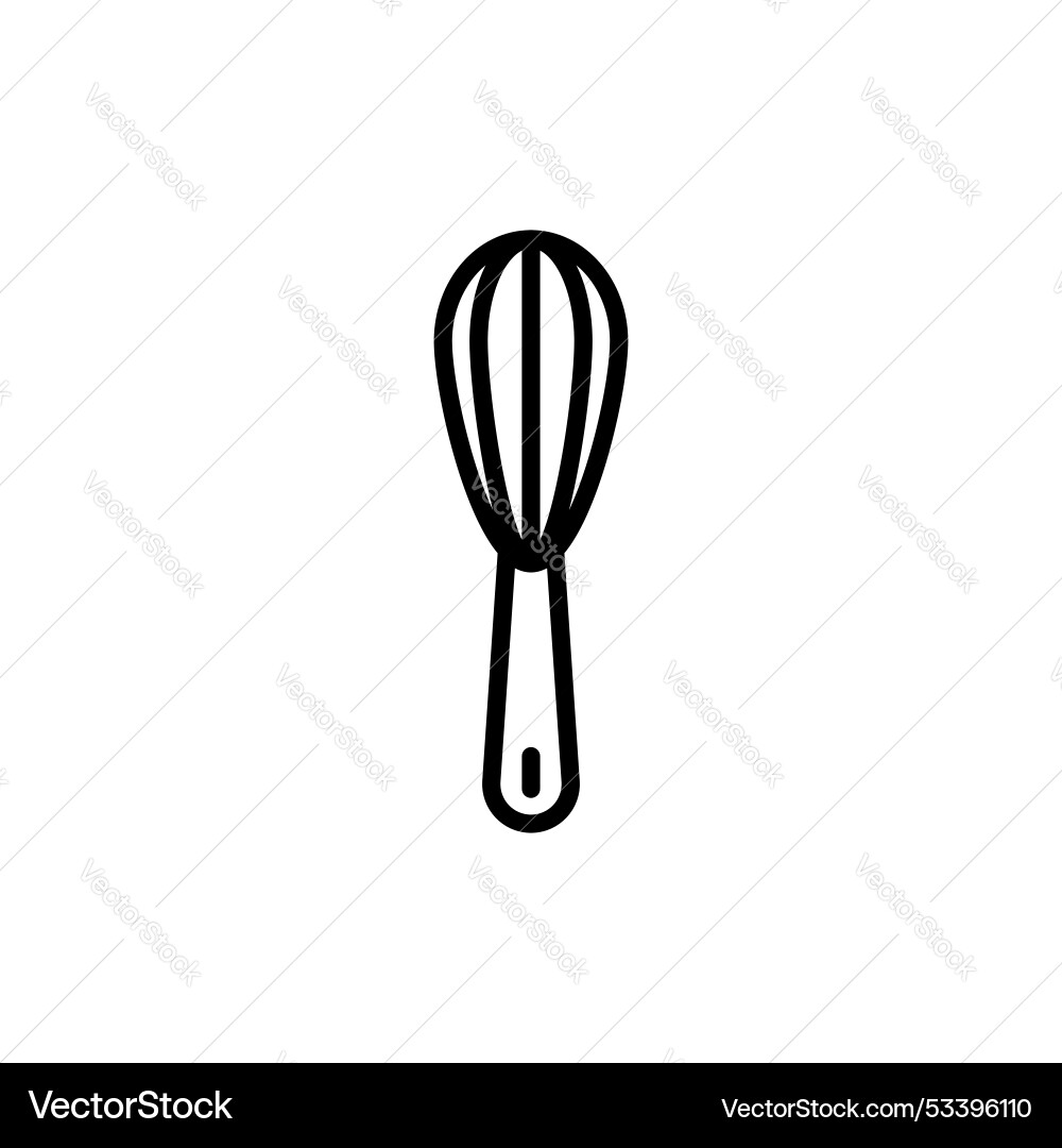 Whisk line icon isolated on white background Vector Image