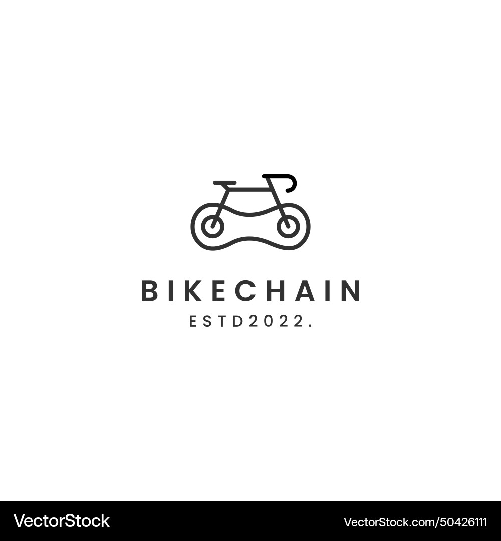 Bike chain logo design line concept modern Vector Image