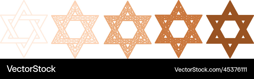 Bundle stars of david Royalty Free Vector Image