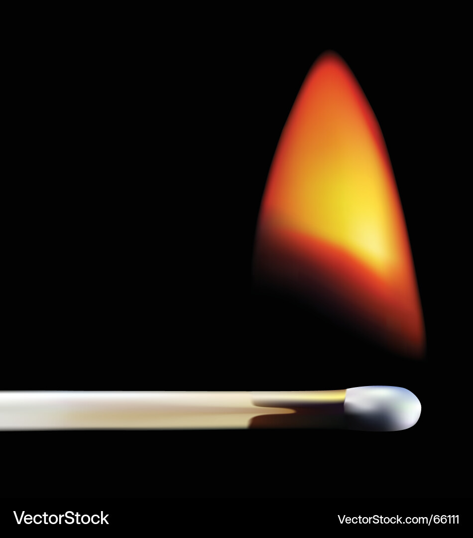 Burning match Royalty Free Vector Image - VectorStock