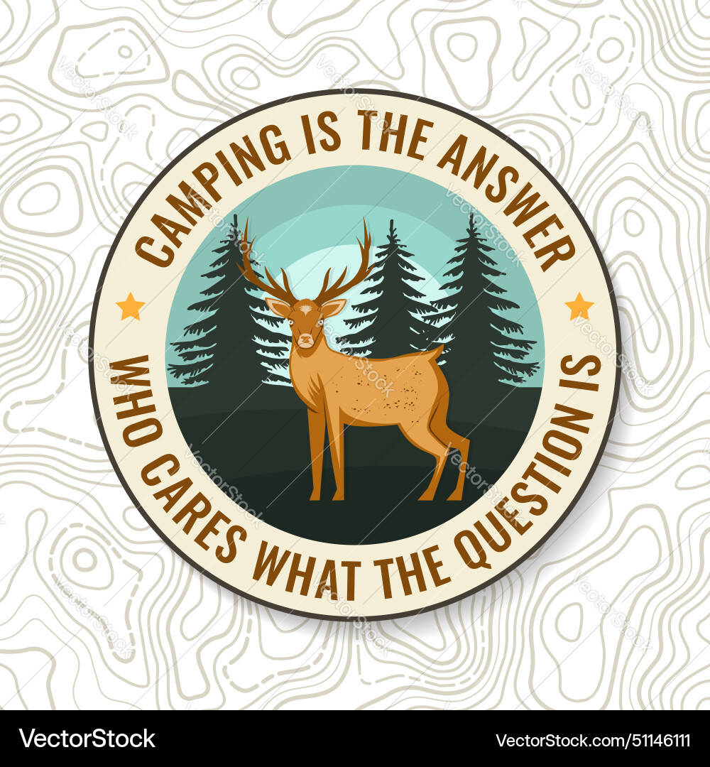 Camping is the answer who cares what question Vector Image