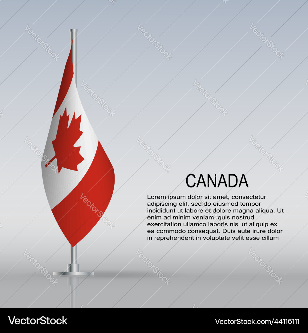 Canadian Flag on a Flagpole Royalty Free Vector Image