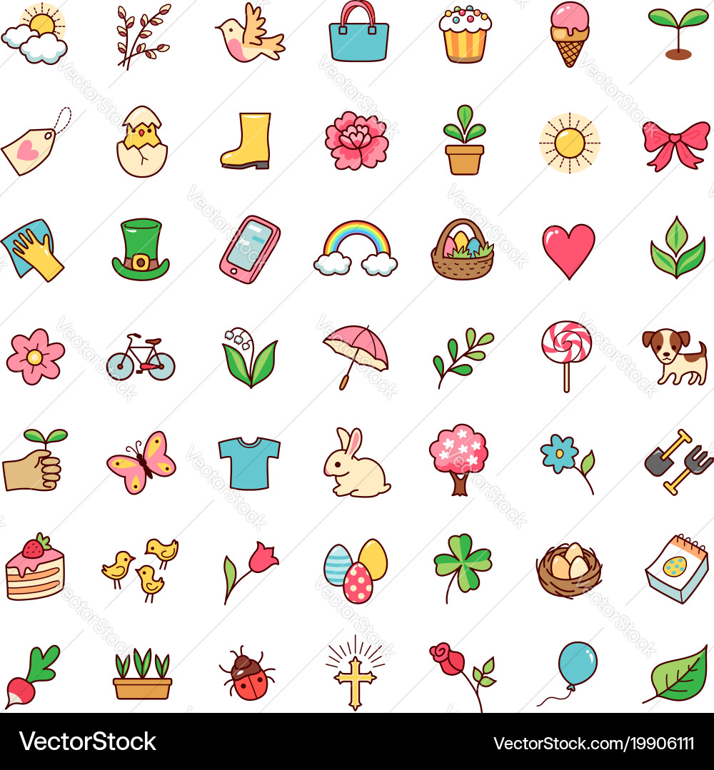 Icons springtime Royalty Free Vector Image - VectorStock