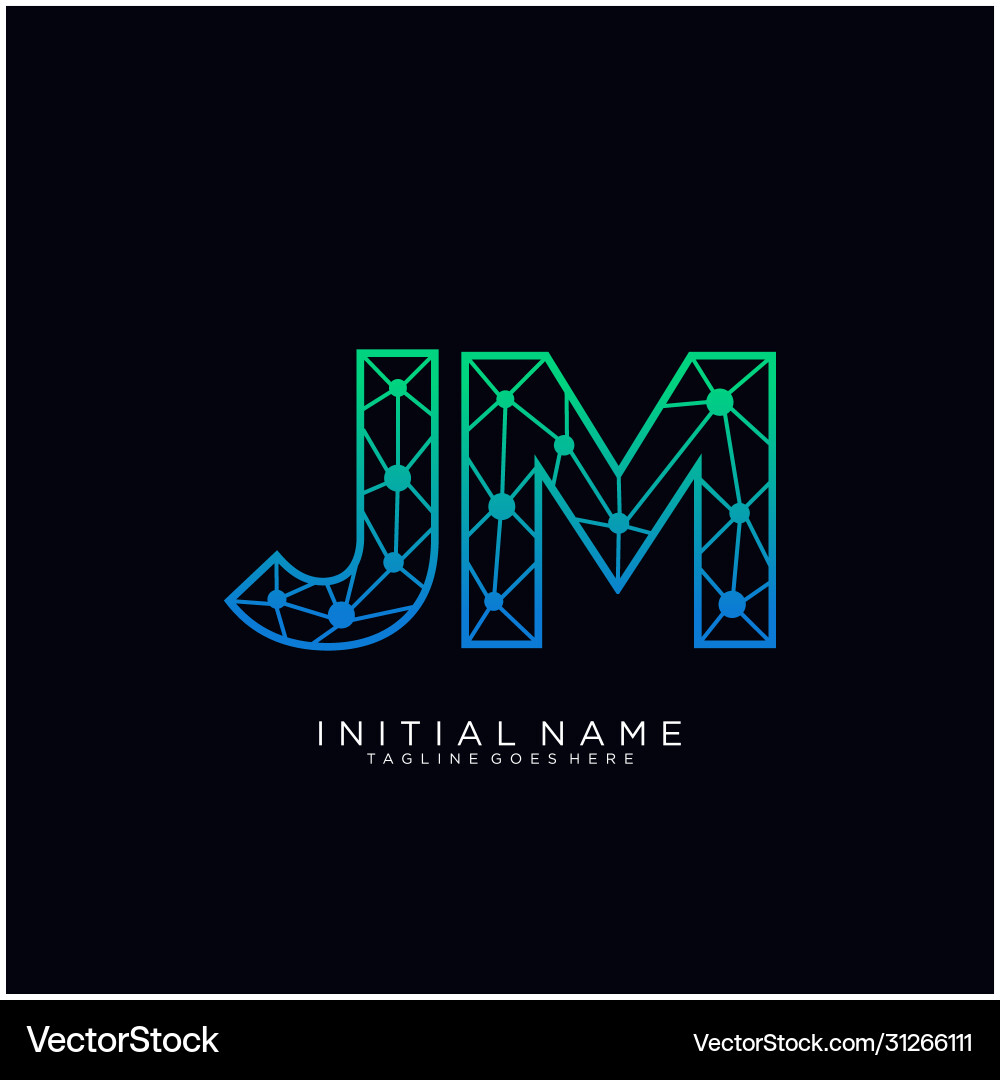 Jm letter logo icon design template elements Vector Image
