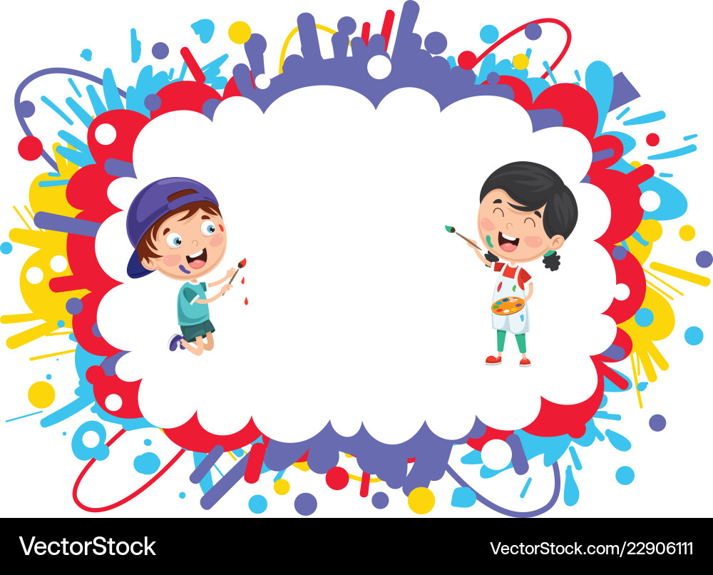 Kids painting Royalty Free Vector Image - VectorStock