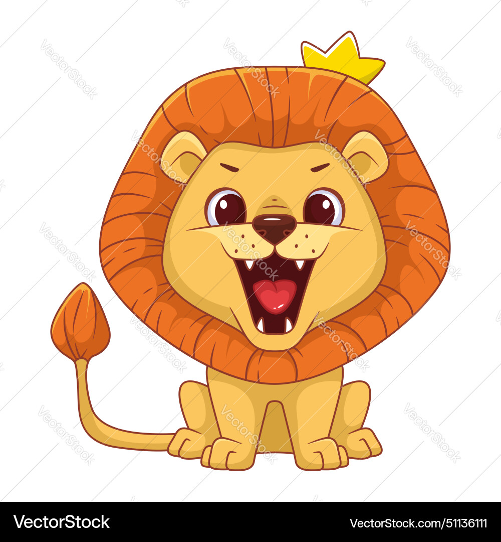 Lion growling cartoon Royalty Free Vector Image