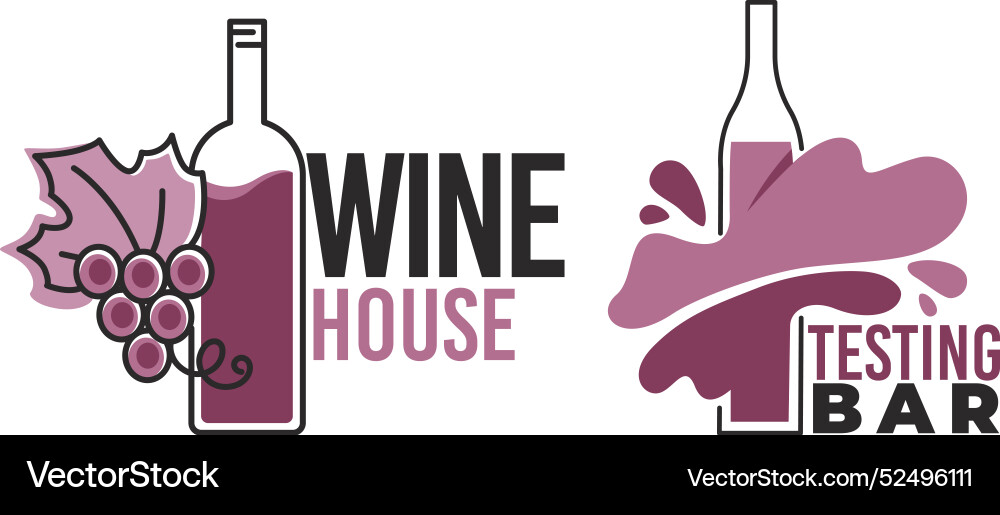 Modern wine bar logo design Royalty Free Vector Image