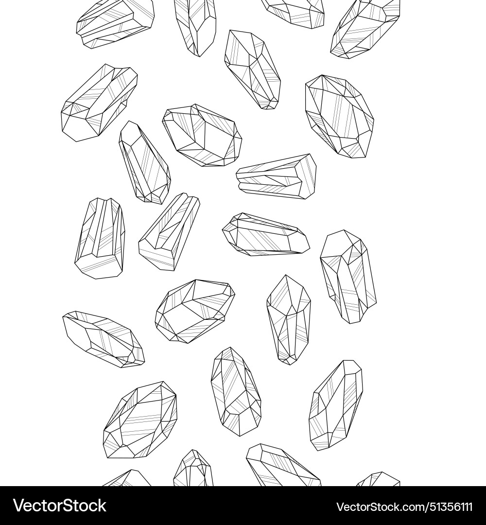 Pattern with crystals or minerals jewelry Vector Image