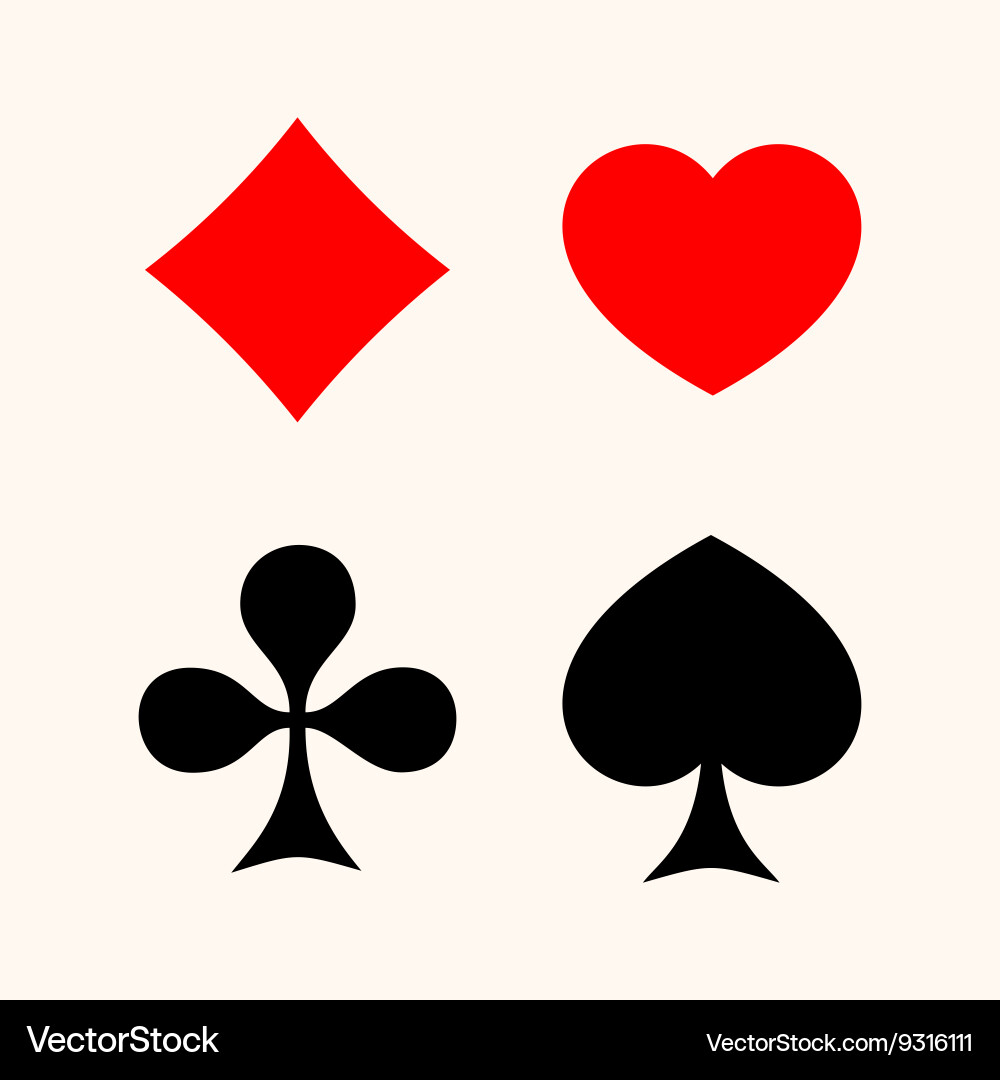 Playing Card Suits Icons Royalty Free Vector Image