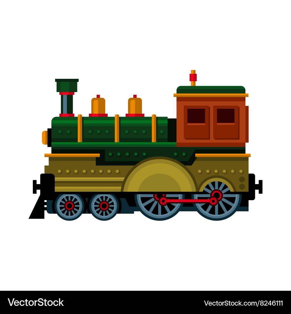 Retro train steam locomotive icon Royalty Free Vector Image