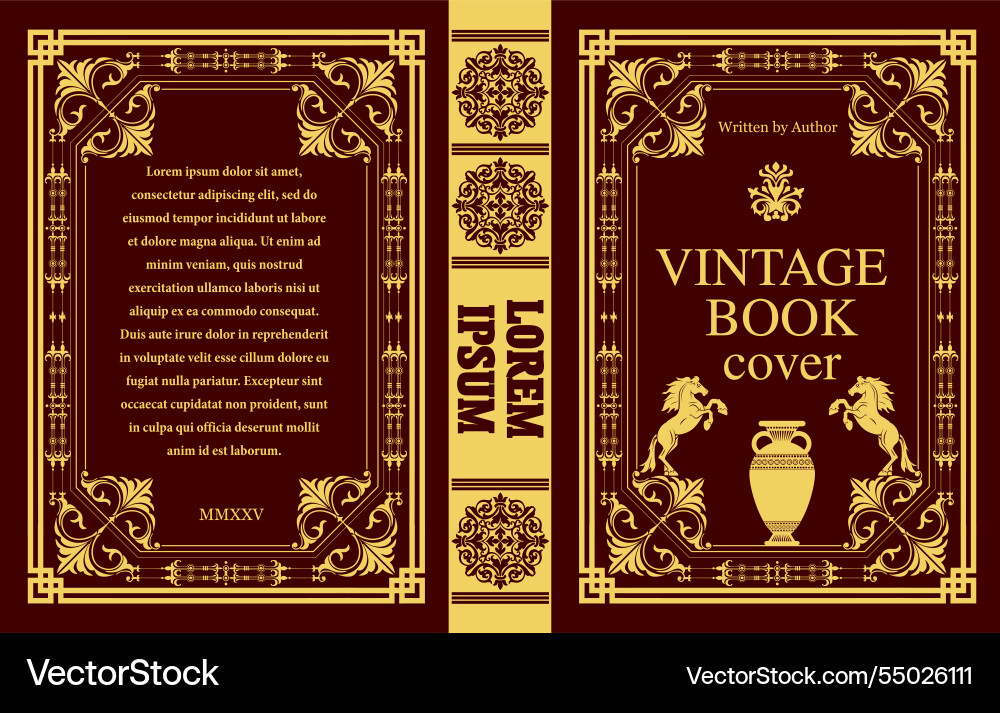 Vintage book cover design featuring greek Vector Image