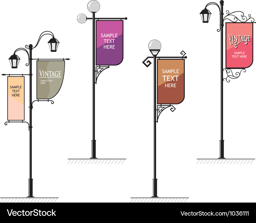 Vintage Street Lamp Post – Royalty-Free Vector | VectorStock