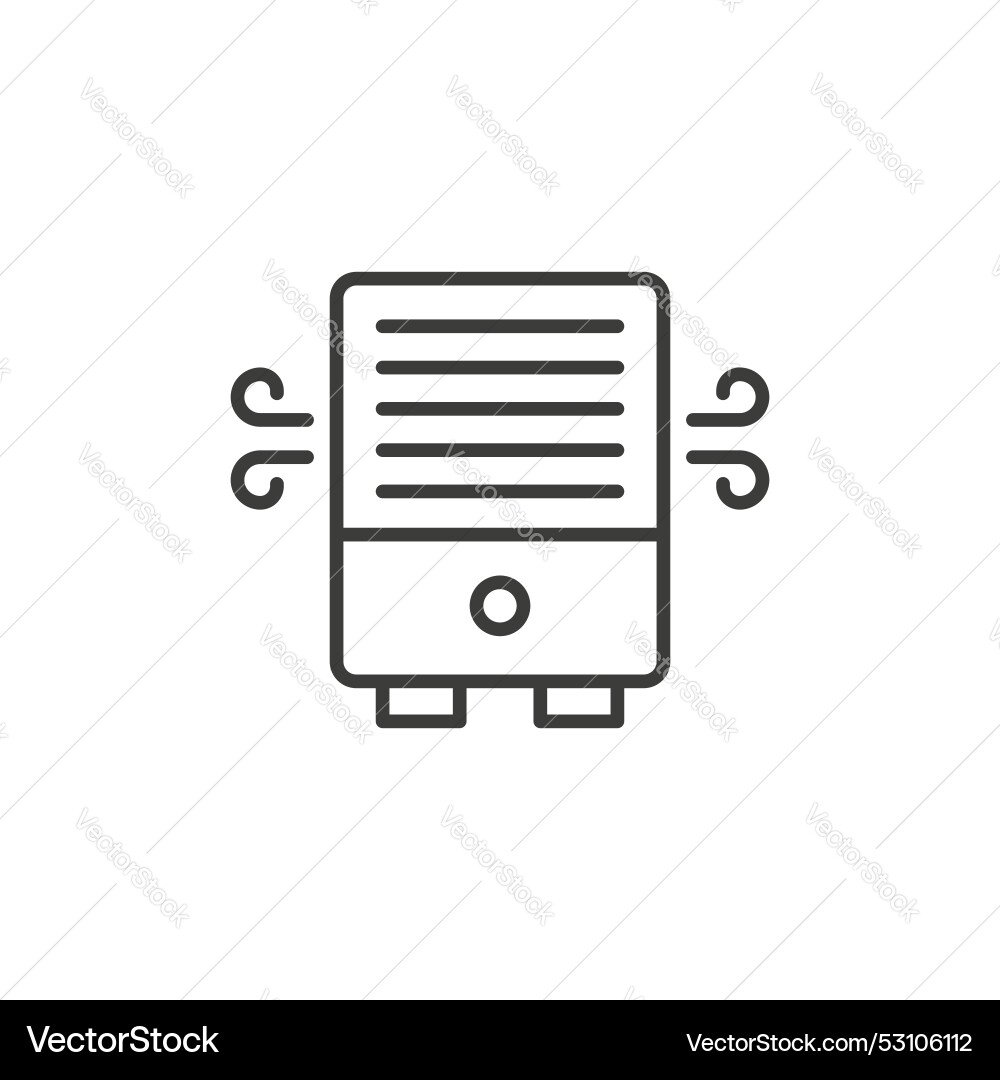 Air purifier line icon isolated on white Vector Image
