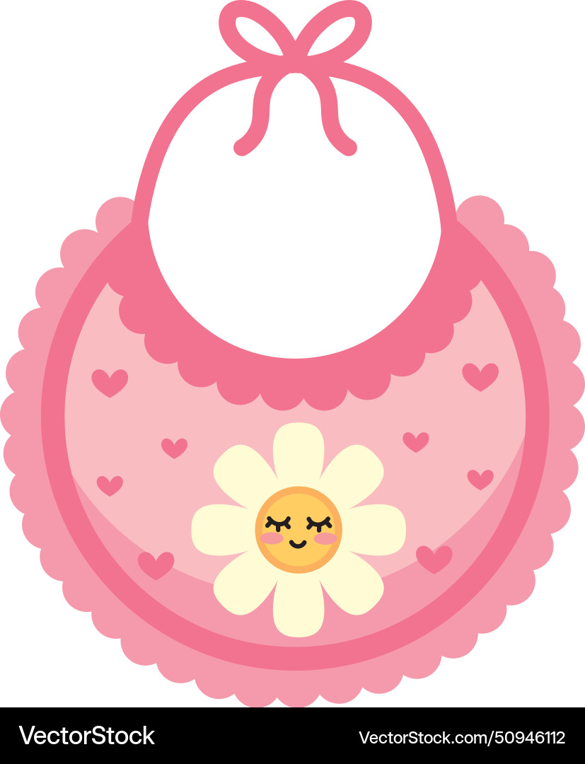 Baby shower pink bib Royalty Free Vector Image