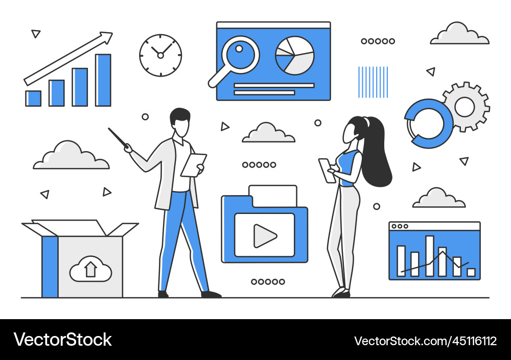 Business analytics team Royalty Free Vector Image