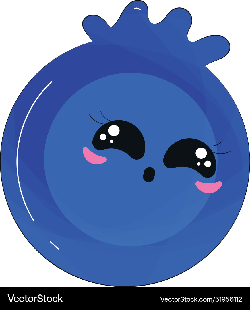 Cute blueberry character cartoon Royalty Free Vector Image