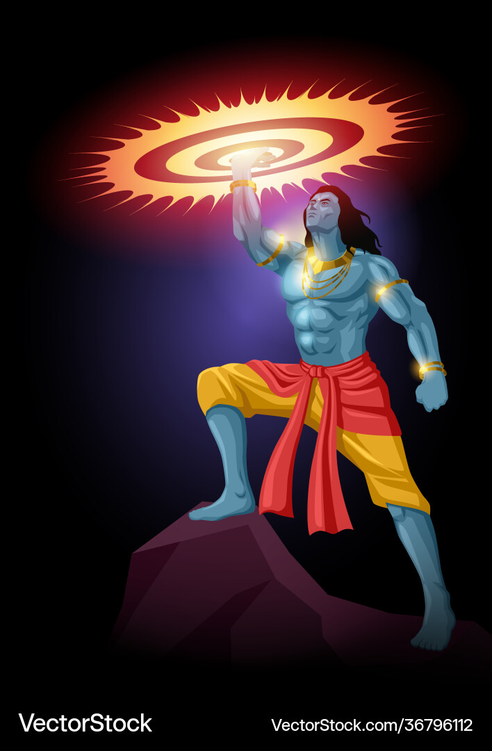 Lord Krishna with Sudarshan Chakra Royalty Free Vector Image