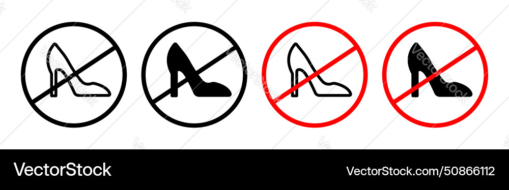 No high heels sign women not allowed Royalty Free Vector