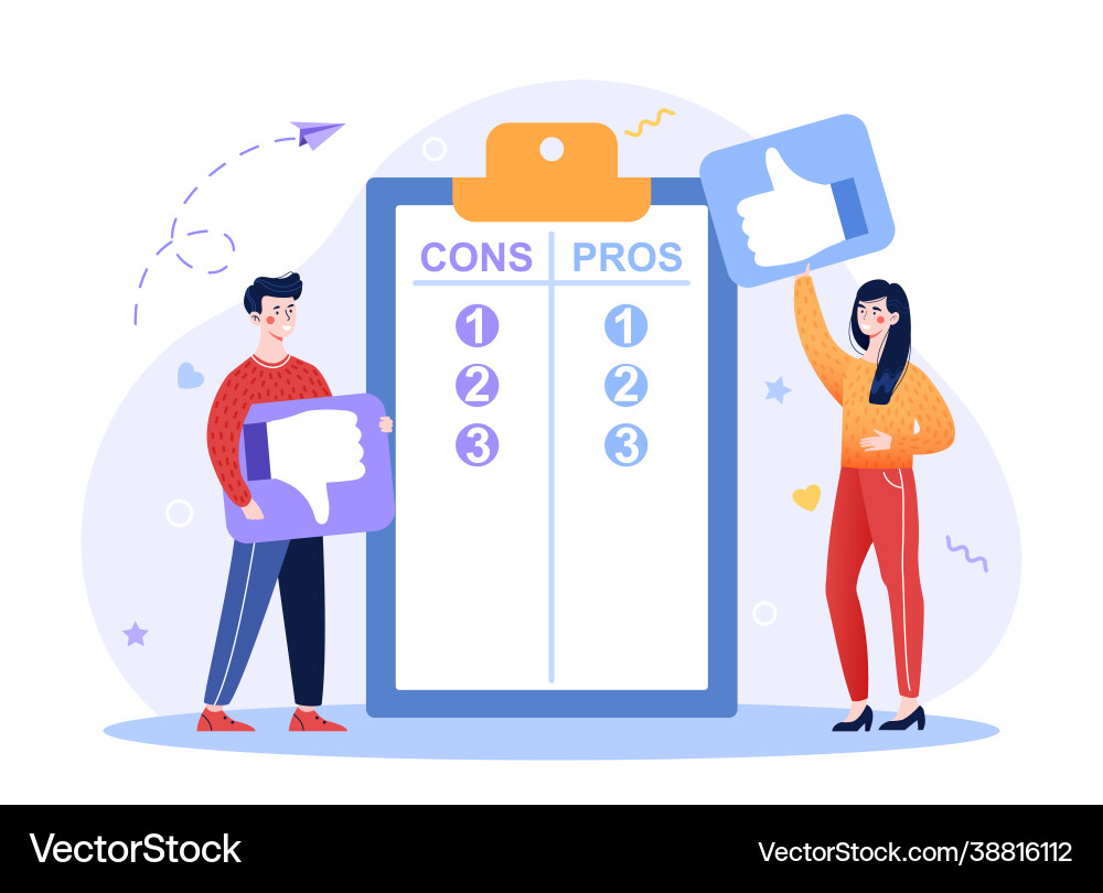 Pros and cons concept Royalty Free Vector Image