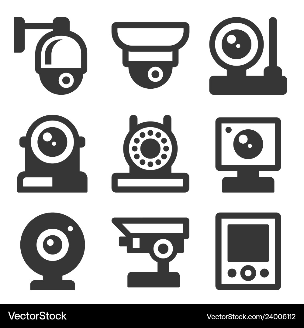 Security Camera Icons - Surveillance Set Vector Image