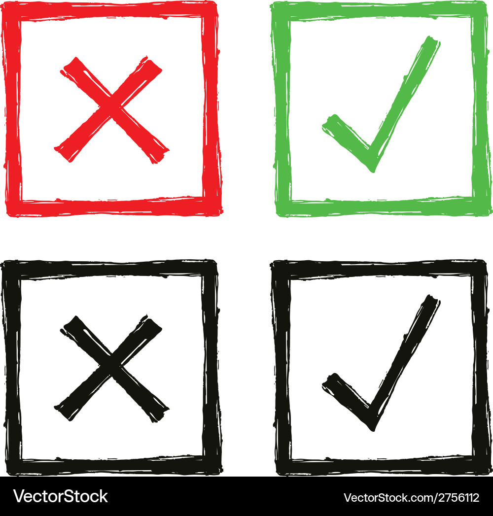 Sign consent and refusal Royalty Free Vector Image