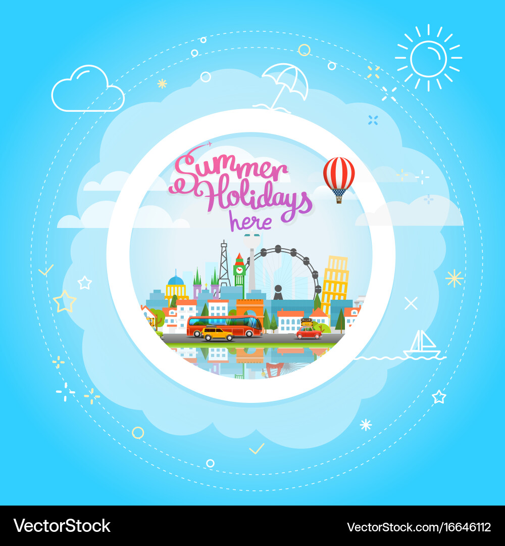Summer travel concept vacation travelling Vector Image