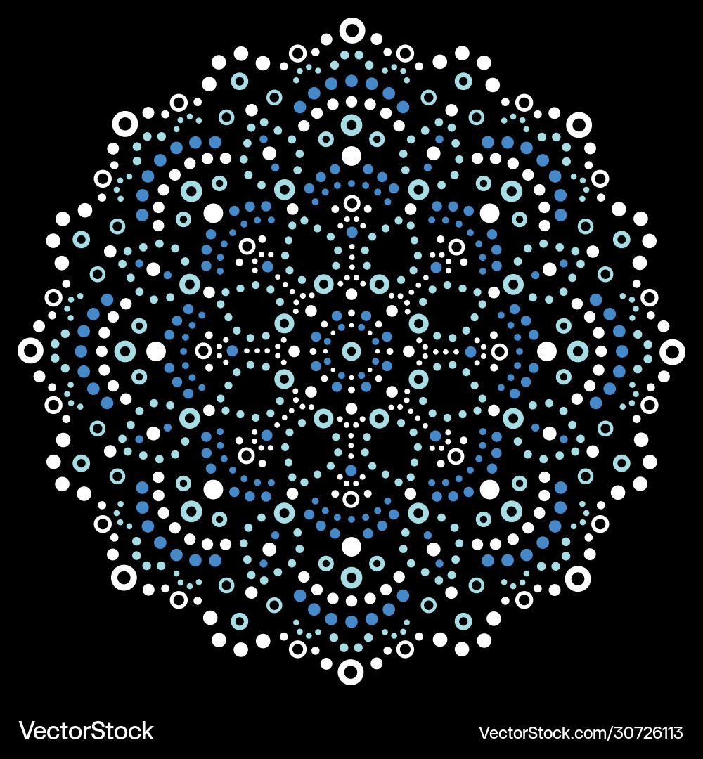 Dot art mandala design aboriginal pain Royalty Free Vector