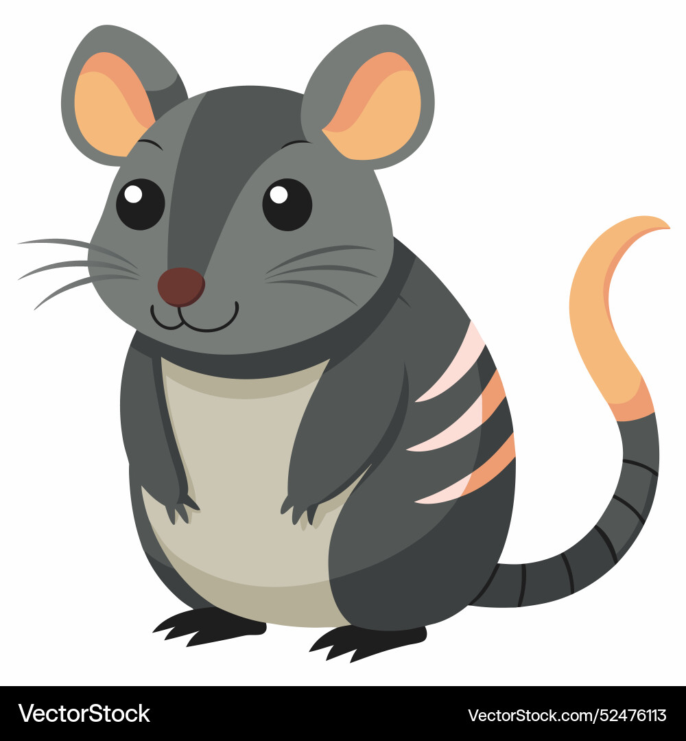 Galapagos rice rat mouse runs kawaii Royalty Free Vector