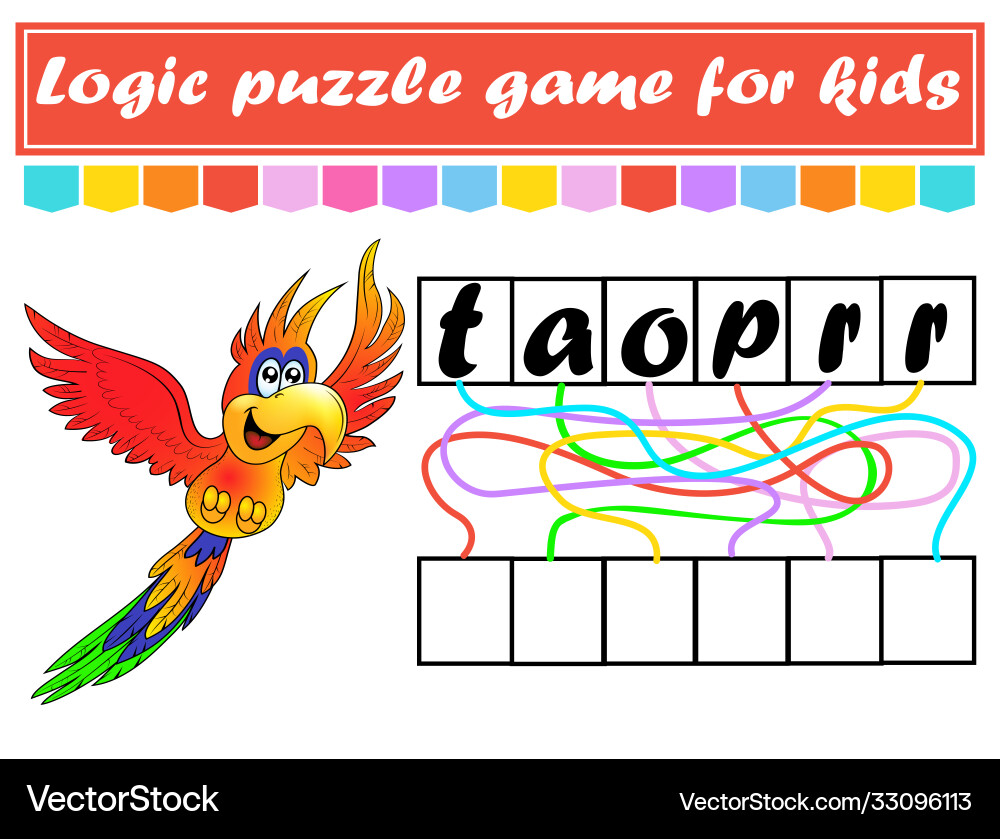 Logik Puzzle-Spiel lernen Wörter für Kinder finden