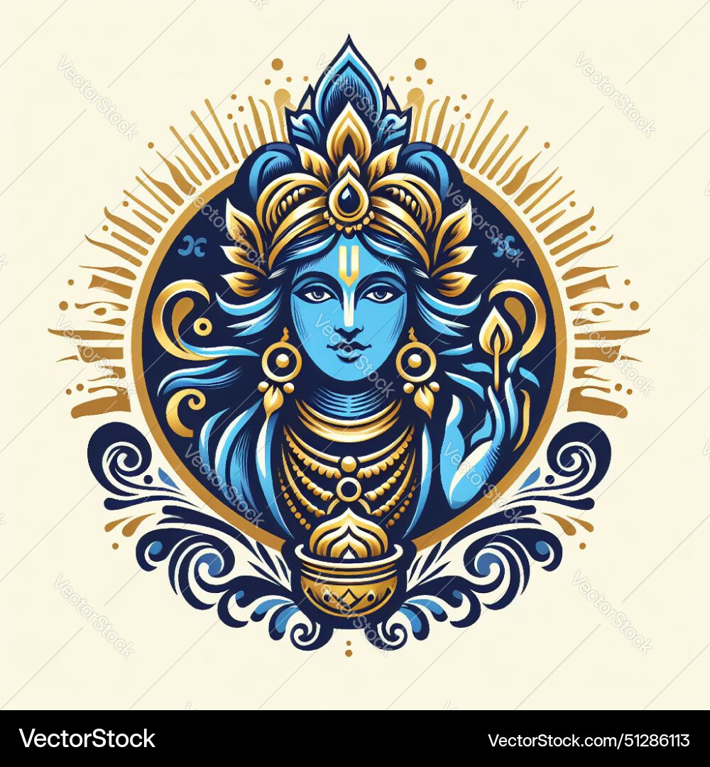 Lord krishna logo Royalty Free Vector Image - VectorStock
