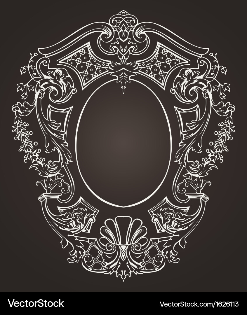 Ova ornate frame Royalty Free Vector Image - VectorStock