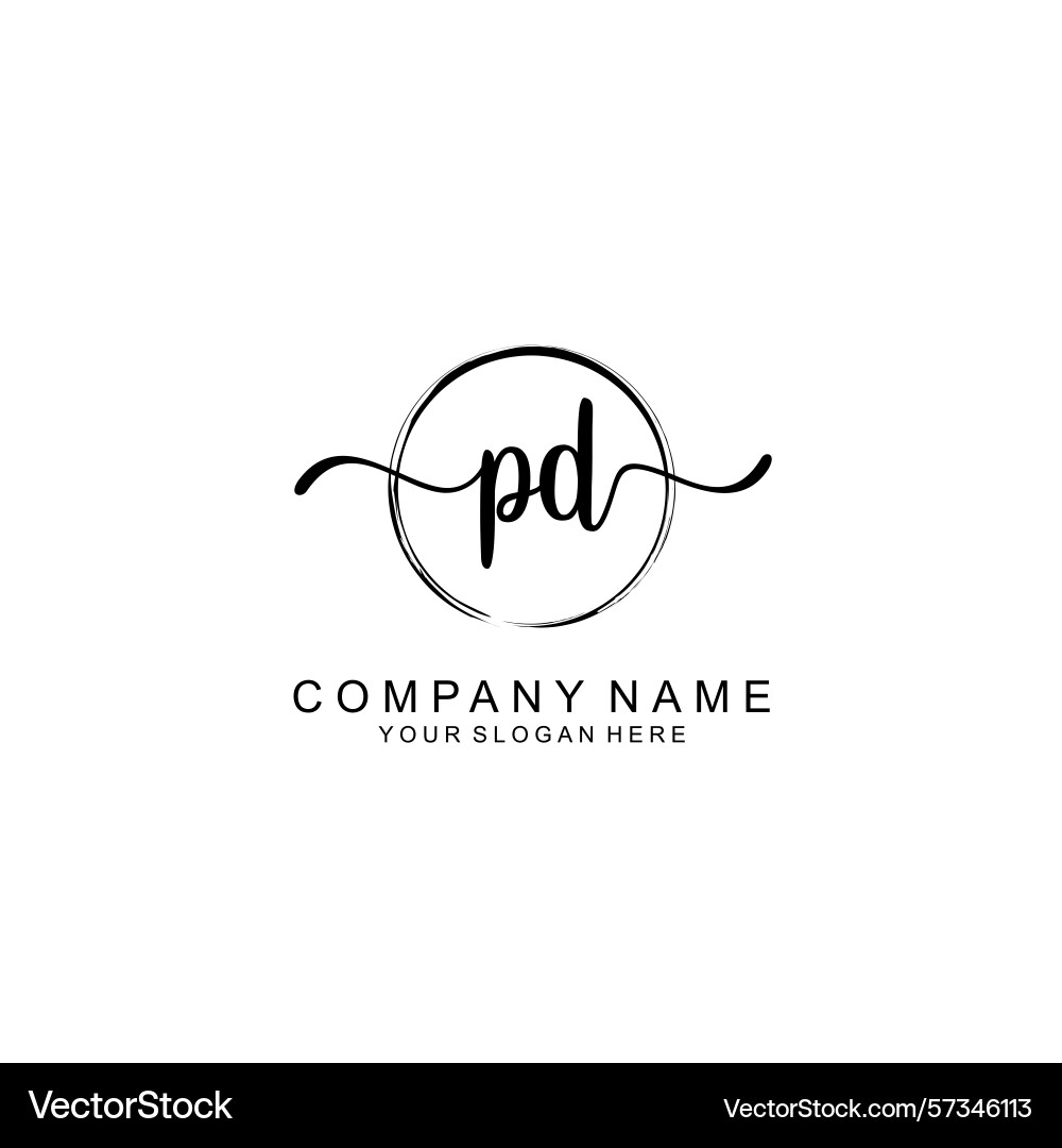 Pd minimalist signature logo design collection Vector Image