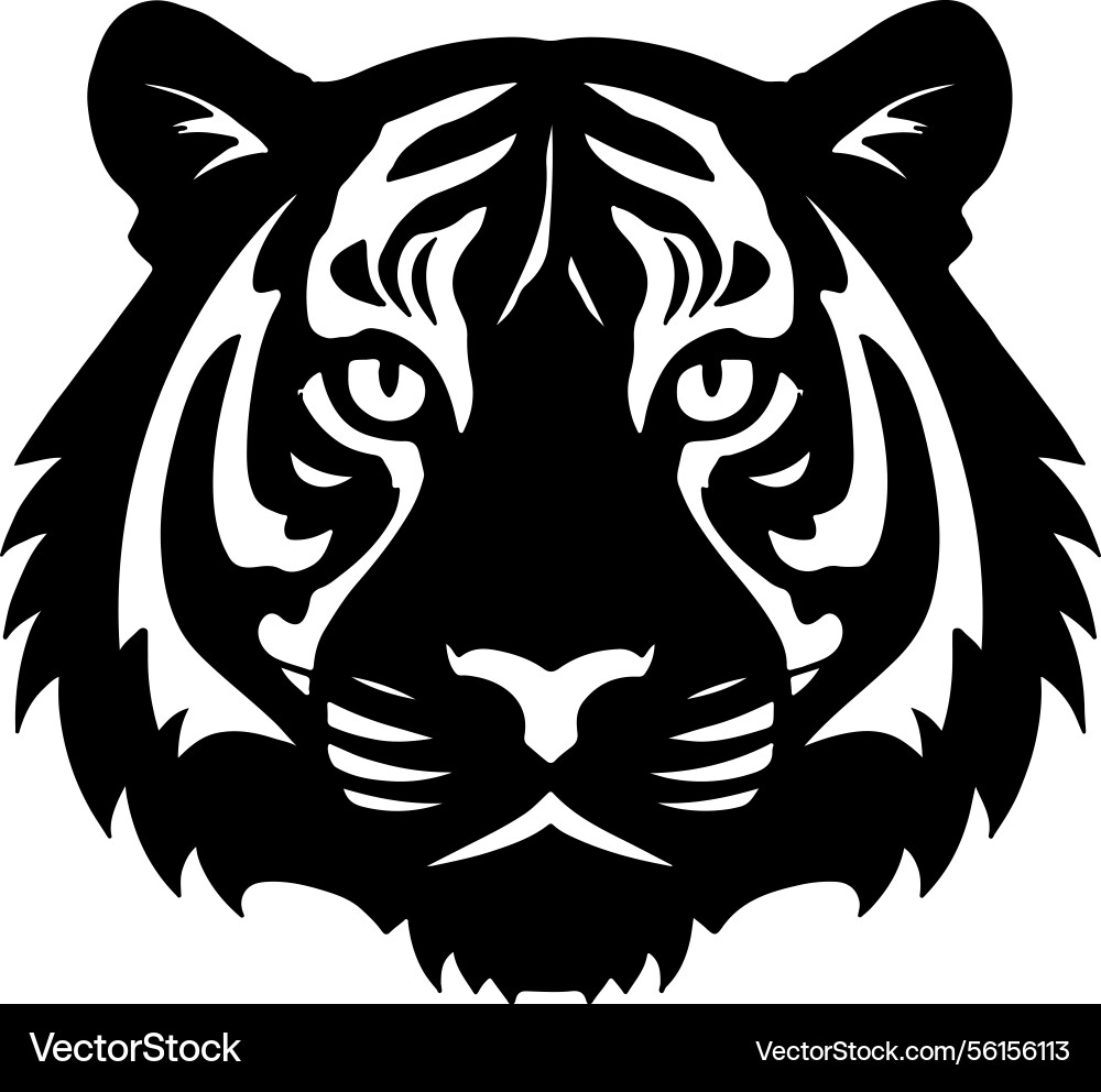 Powerful tiger head silhouette Royalty Free Vector Image