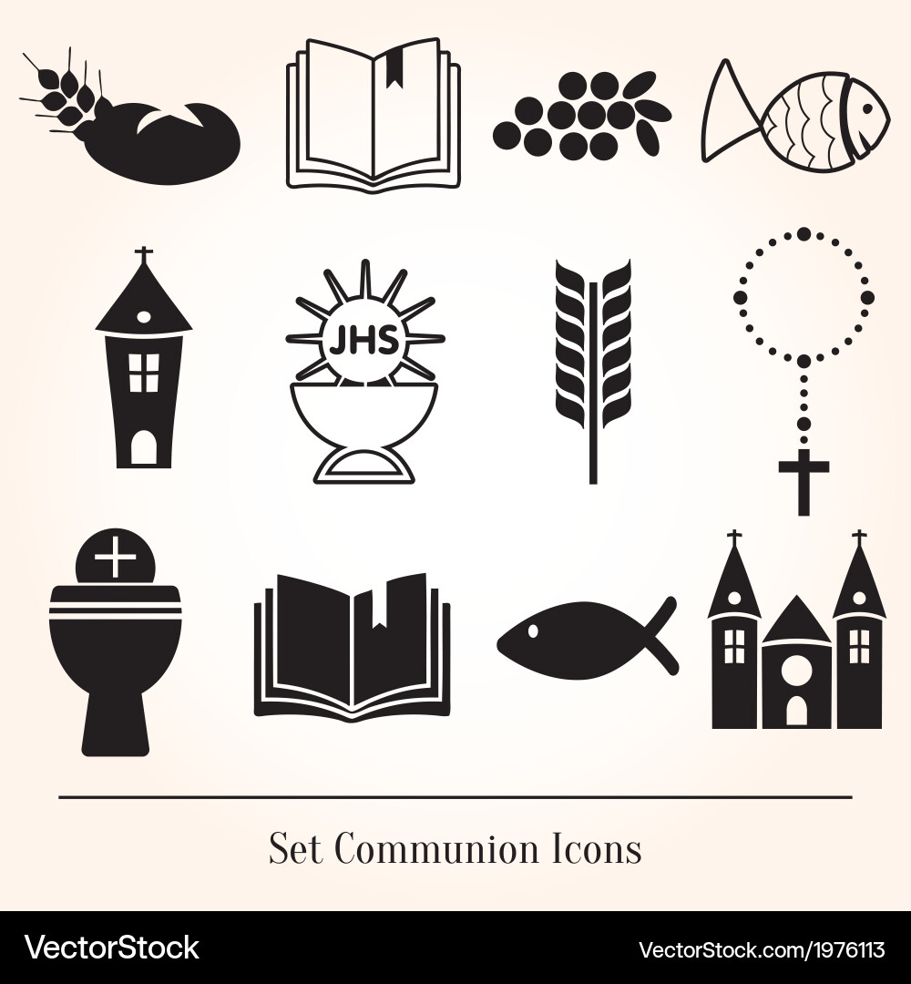 Set communion catholic icons Royalty Free Vector Image