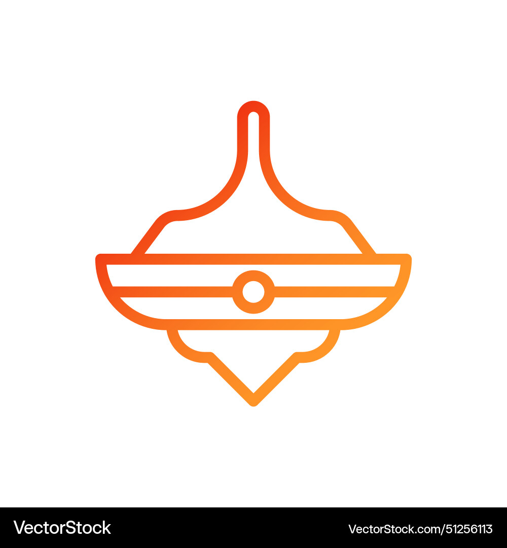 Spinning icon gradient red orange chinese Vector Image